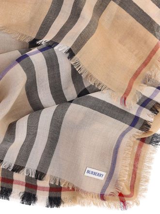 Burberry Wool And Silk Scarf Check