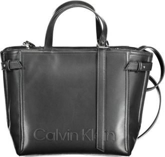 Calvin Klein Femme, Sacs, Noir, Taille: ONE Size Sac &agrave; Main Noir pour Femme avec D&eacute;tails Contrastants