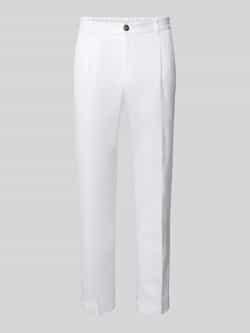 Joop Slim Fit Bundfaltenhose mit Leinen-Anteil Modell LESTER
