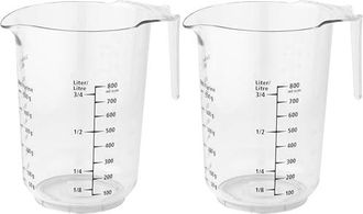 Fackelmann Zenker Graduierter Krug, 1 Liter, 11,2 x 14,5x16 cm, Durchsichtig (Packung mit 2)