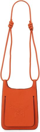 MCM Womens Hobo Bag Himmel Orange Cowhide Shoulder