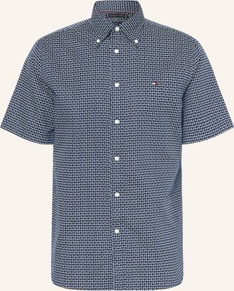 Tommy Hilfiger Kurzarm-Hemd Regular Fit Mit Leinen blau