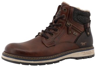 Mustang Jeans Winterboots MUSTANG SHOES Mariko, Herren, Gr. 40, braun (cognac), Lederimitat, Textil, used, Basic, Schuhe Winterboots, Workerboots, Schn&uuml;rboots mit T