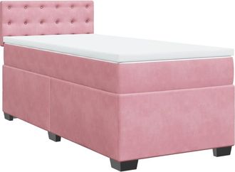 vidaXL Vidaxl - Giroletto A Molle Con Materasso Rosa 90x190 Cm In Velluto