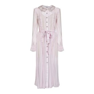 Self Portrait Femme, Robes, Rose, Taille: 38 FR Pleated Georgette Midi Dress