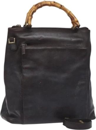 Gucci Pre-owned Cuir sacs-main - Femme - Pre-owned - Brun - Taille: ONE Size