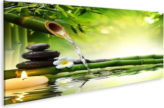 Islandburner Bild auf Leinwand Spa Zen Steine Im Garten Mit Fliessendem Wasser Bilder Wandbilder Poster