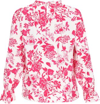 Usha Bluse Frauen rosa wei&szlig;