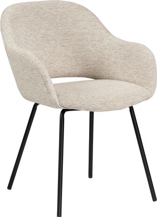 Novel Armlehnstuhl, Schwarz, Beige, Metall, Textil, Rundrohr, 59x82x62 cm, Stoffauswahl, Esszimmer, Stühle, Esszimmerstühle, Armlehnenstühle