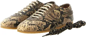 Dries Van Noten Snake-Print Calfskin Sneaker - Beige