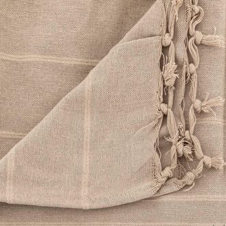 Atmosphera Atmosphera - Bettüberwurf aus Baumwolle - Leinen 160 × 220 cm - Beige