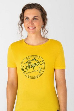 super.natural Print-Shirt Merino T-Shirt W SLOPES TEE feinster Merino-Materialmix