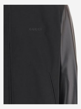 Gucci Mens Bomber Jacket Cotton-Mix Black