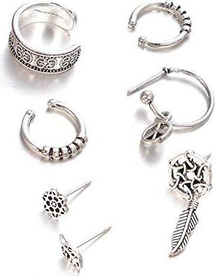 Generic 7 Pcs/Set Dream Catcher Feuille Oreille Cuff Boucles doreilles Femmes Vintage Bijoux Cadeau Tr&egrave;s Pratique et PopulaireOp&eacute;ration Facile