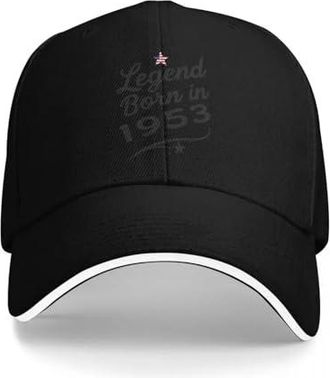 Generic Casquette dHomme, L&eacute;gende en 1953 Imprim&eacute; avec Design de Drapeau am&eacute;ricain Design Respirant Casquette dHomme Casquette de Baseball f&eacute;minine Cadeau