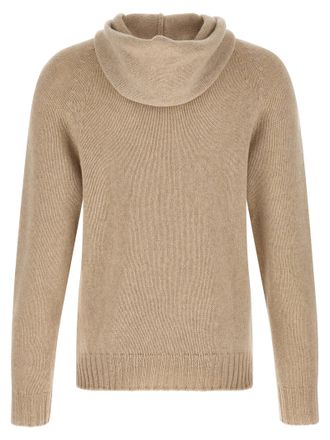 Maryya Cashmere and Virgin Wool Hoodie - Beige