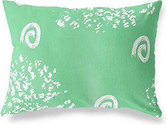 Bonamaison Le Jardin du Lin Kissenbezug Zierkissenbezug Petrol Grün-Weiß Kissenbezug, Für Bett, Auto, Sofa, Haus, Wohnzimmer, Schlafzimmer, Dekoration, 45x60 Cm 