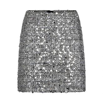 Co'Couture Silberner Pailletten Mini Rock - - Skirts - Damen - Grau - S