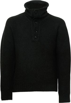 04651/ Cloudy Wool Troyer - - Knitwear - Herren - Schwarzk - S