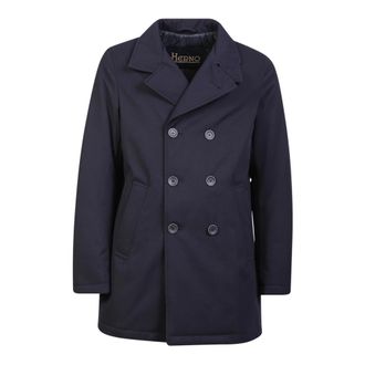Herno Double-Breasted Coat - - Coats - Damen - Blau - 8XL