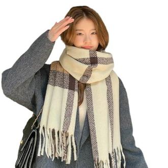 Generic QXDZSW &Eacute;charpe imitation cachemire pour femme - Sensation dhiver - Ch&acirc;le chaud - Mignon et polyvalent - &Eacute;charpe &agrave; carreaux pour femme, Scarf54, 200x65