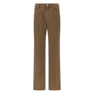 Brunello Cucinelli Femme, Jeans, Brun, Taille: 36 FR Pantalon Ample Contemporain