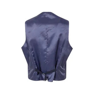 Tagliatore Wool V-Neck Waistcoat - Blue