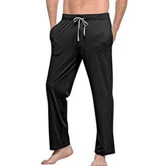 Generic Pantalon de plage long pour homme - Pantalon d&eacute;t&eacute; avec taille &eacute;lastique - Pantalon en tissu respirant - Coupe ajust&eacute;e - Pantalon de jogging - Couleur 