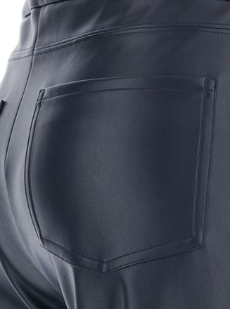 Max Mara Womens Dark Blue Eco Leather Flared Pants Polyester Trousers