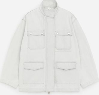 Arket Jacke Mit Stehkragen -Wei&szlig;