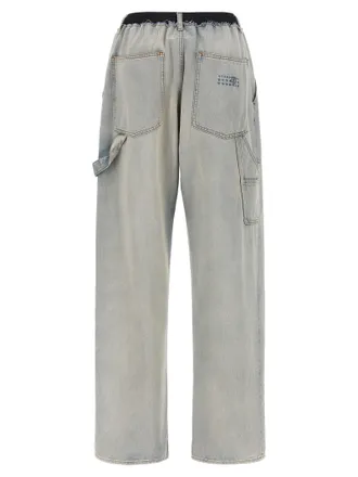 Maison Margiela Double-Waist Cargo Denim Jeans - Light Blue