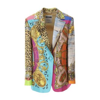 Moschino Multicolor Seiden Foulard Jacke - - Jackets - Damen - Mehrfarbig - M