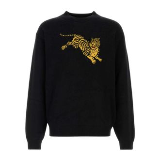 Kenzo Homme, Pulls, Noir, Taille: XL Pull Kenzo Jumping Tiger Brod&eacute;
