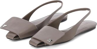 Courr&egrave;ges Low-Top Sneaker - Sling Backs aus Leder - Gr. 36 (EU) - in Braun - f&uuml;r Damen