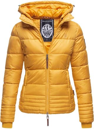 Marikoo Designer Damen Winter Jacke Steppjacke Winterjacke Stepp gesteppt B668 [B668-Sol-Gelb-Gr.M]