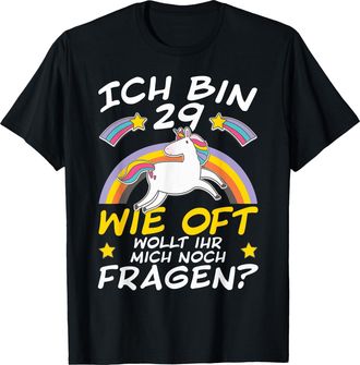 Jimbeels Damen ich bin 29 Einhorn Lustiges 30. Geburtstag Frauen T-Shirt
