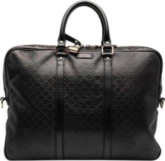 Gucci Pre-owned Sacoche en cuir gaufr&eacute; - Homme - Pre-owned - Noir - Taille: ONE Size