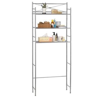 IDIMEX Etagère de Salle de Bain MARSA Meuble de Rangement au-Dessus des Toilettes WC ou Lave-Linge avec 3 tablettes, en métal laqué Gris foncé