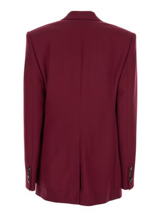 Stella McCartney Womens Bordeaux Single-Breasted Jacket With Notched Revers Viscose Blazers