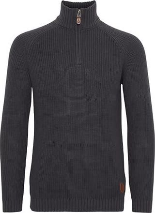 Solid SDXenox Homme Pull en Maille Troyer Grosses Mailles avec col Montant 100% Coton Regular Fit, Taille:2XL, Couleur:Med Grey M (8254)