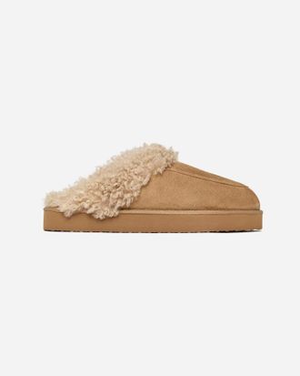 Arket Kunstfell-Hausschuh -Beige
