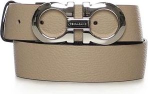 Ferragamo Femme, Accessoires, Beige, Taille: 90 CM Gancini Reversible Belt
