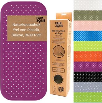 FAIR ZONE Badewannenmatte rutschfest 76x34 cm Antirutschmatte Badewanne Plastikfrei FSC Naturkautschuk 100% BPA+PVC frei Wanneneinlage in Violett Lila