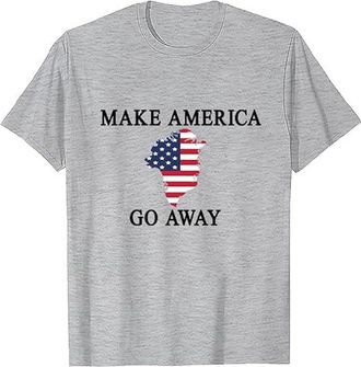 Generic T-shirt Make America Go Away pour femmes et hommes, gris, XXL