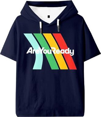 Generic Hot Game ARC Raiders AreYouReady T-shirt à capuche à manches courtes pour femme et homme, bleu marine, 3XL