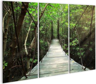 Islandburner Prime Bild auf Leinwand H&auml;ngebr&uuml;cke Im Wald Bilder Wandbilder Poster