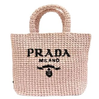 Prada Sac cabas en raffia Pre-owned - Femme - Pre-owned - Rose - Taille: ONE Size