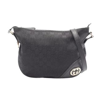 Gucci Sac bandouli&egrave;re en toile et cuir Pre-owned - Femme - Pre-owned - Noir - Taille: ONE Size