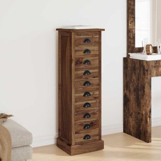 vidaXL vidaXL Commode Naturel 35 x 30 x 110 cm Bois de teck massif