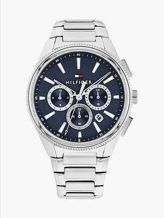 Tommy Hilfiger Montre &agrave; maillons et cadran bleu